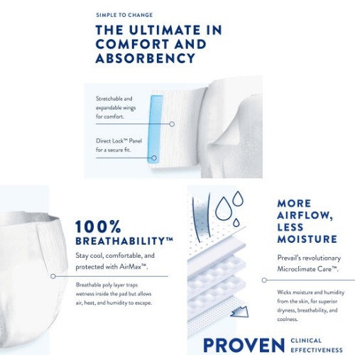 Prevail Air Overnight Briefs Diapers with Tabs, Overnight Absorbency ...