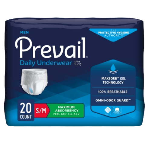 Prevail Daily Underwear for Men Pull-up Diapers, Heavy Absorbency ...