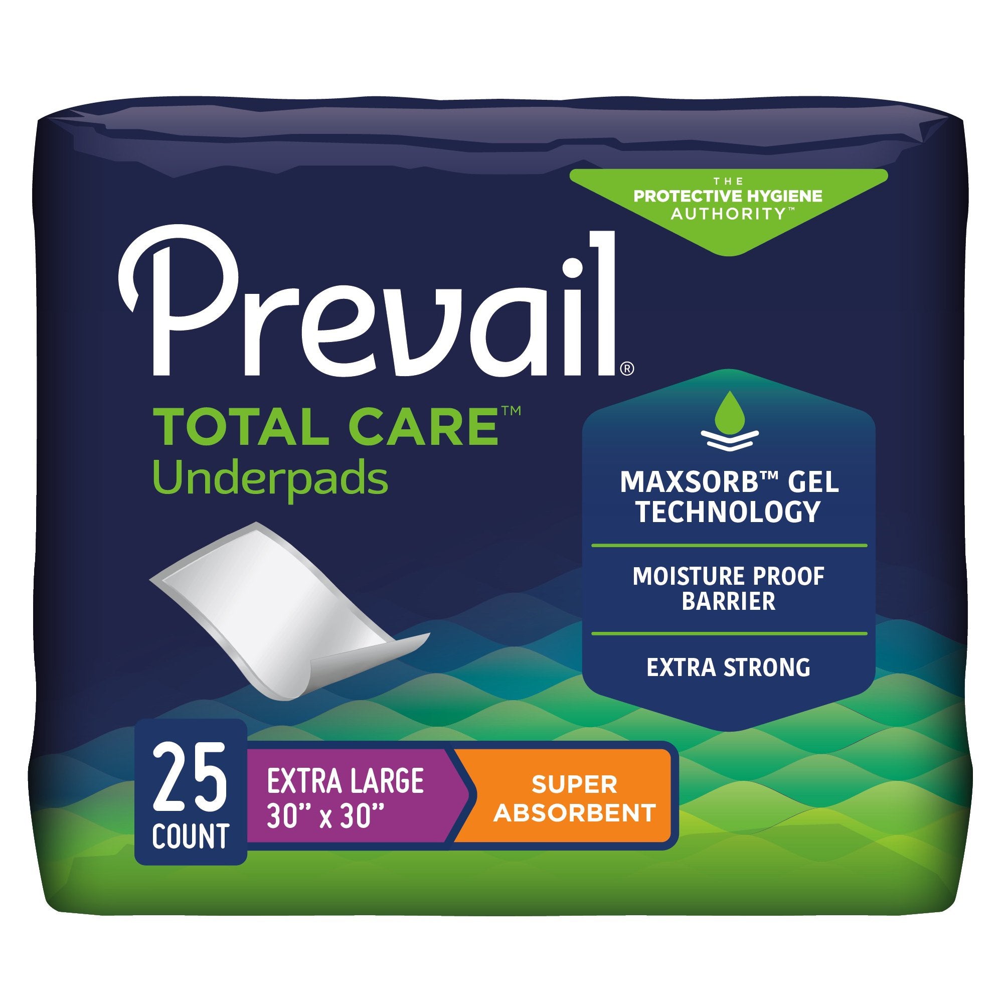 Prevail Total Care 30 x 30 Chucks Disposable Pads, Heavy Absorbency Be ...