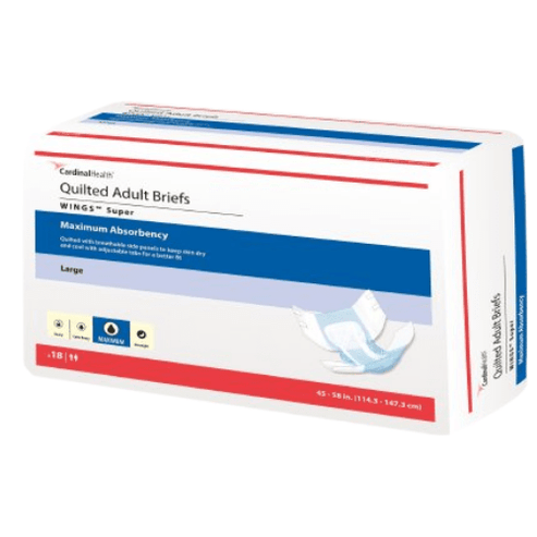 Cardinal Health Wings Quilted Briefs with Tabs | Heavy Protection, Bulk ...